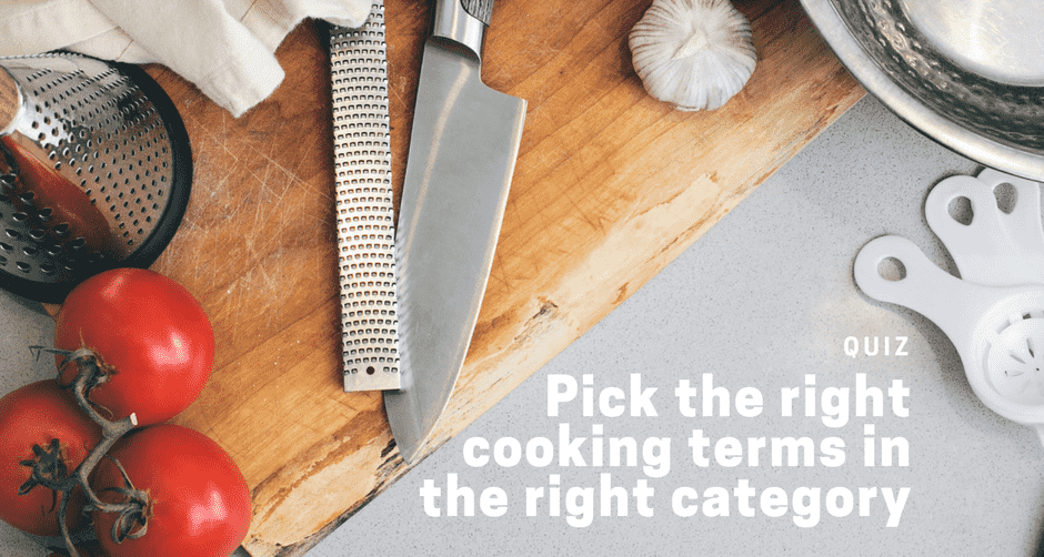 Pick the right cooking terms in the right category – Thumper Massager ...